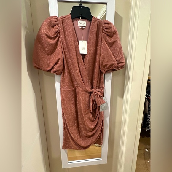 SAYLOR | Dresses | Saylor Deb Glittering Faux Wrap Minidress | Poshmark